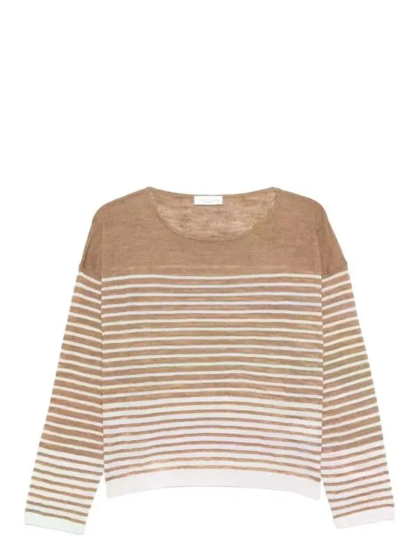 ROBERTO COLLINA Striped Sweater - Brown