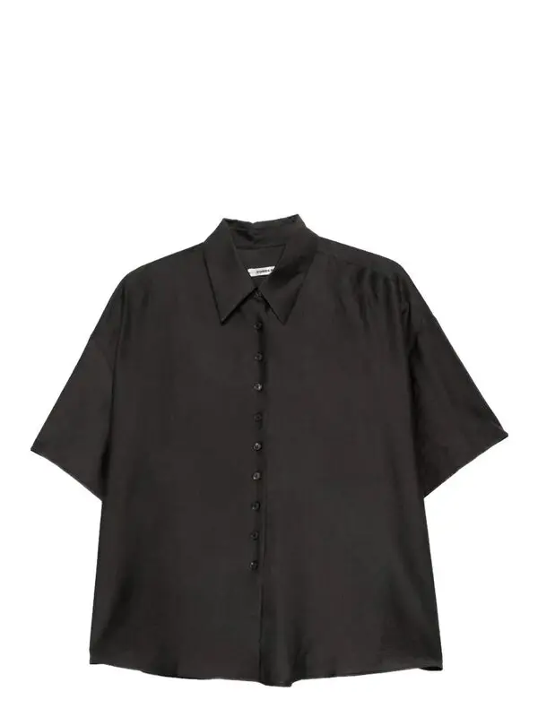 CORDERA Button-up Short-sleeve Top - Black