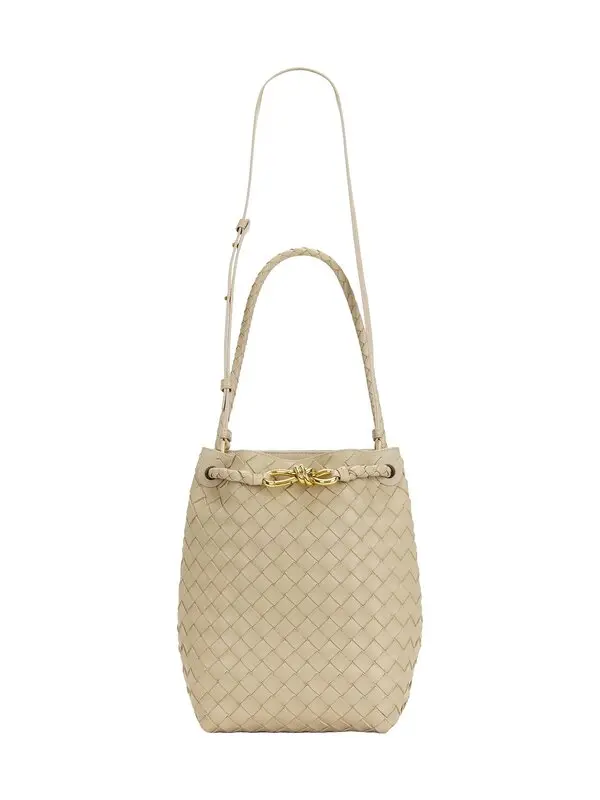 Bottega Veneta Small Andiamo Bucket Bag - Ecru & Muse Brass
