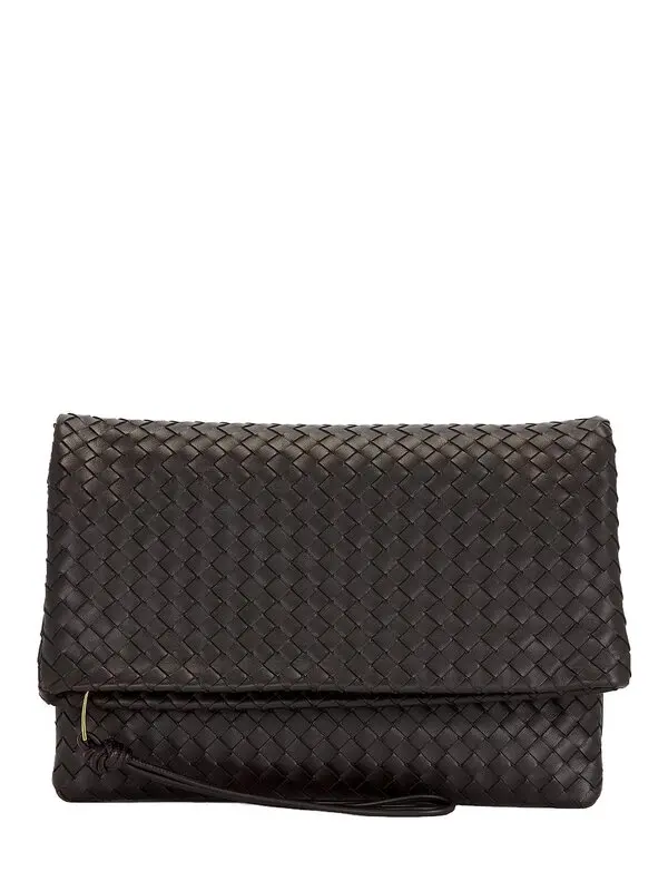 Bottega Veneta Trio Pouch - Espresso & Brass Vibrato