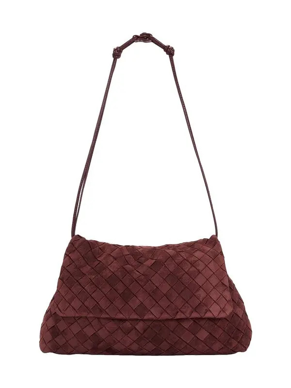 Bottega Veneta Giorno Bag - Deep Mahogany & Gold