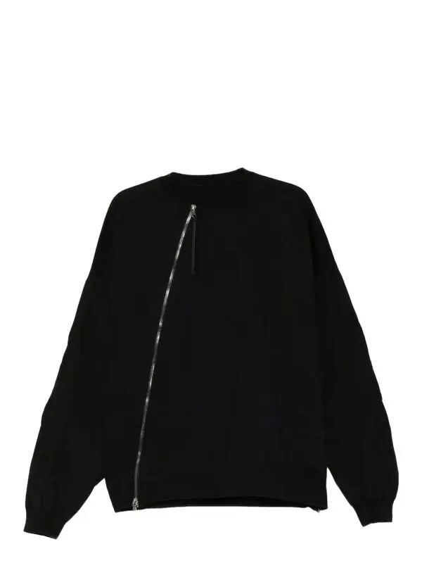 THE VIRIDI-ANNE Sweat Zip-up Cardigan - Black