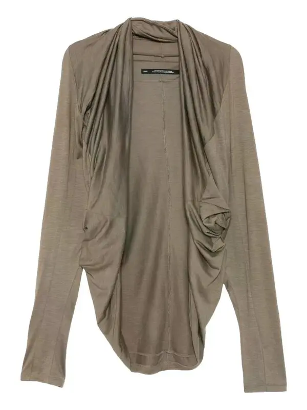 JULIUS Draped Panelled Cardigan - Neutrals