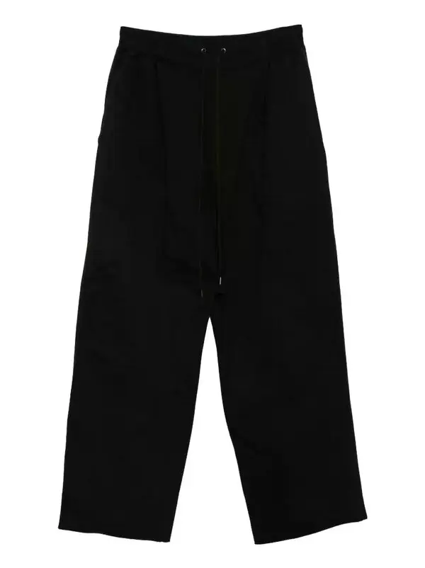 THE VIRIDI-ANNE Drawstring Raw-cut Trousers - Black