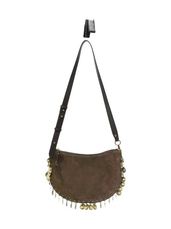 Isabel Marant Oskan Coin-embellished Suede Cross Body Bag - Brown