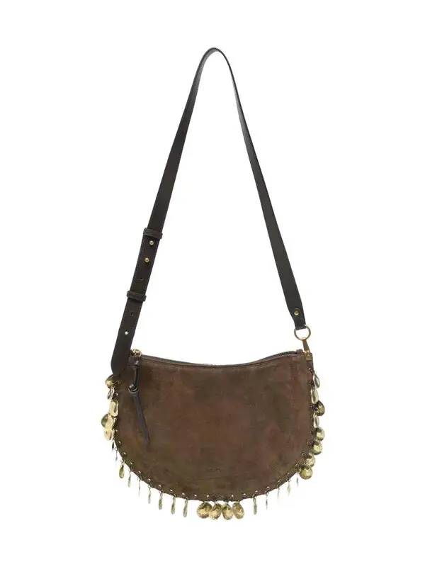 Isabel Marant Oskan Coin-embellished Suede Cross Body Bag - Brown