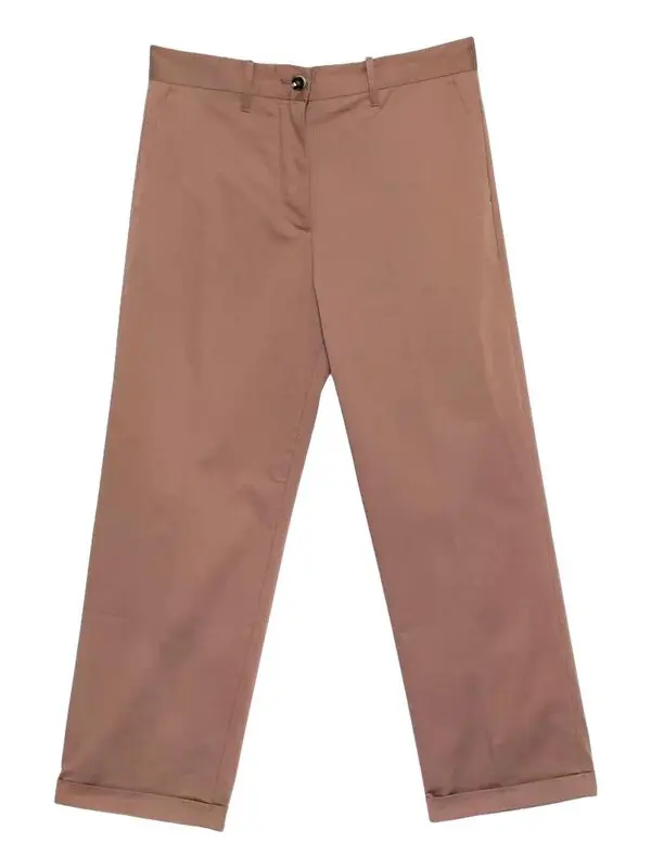 NINE:INTHE:MORNING Pressed-crease Turn-up Trousers - Brown