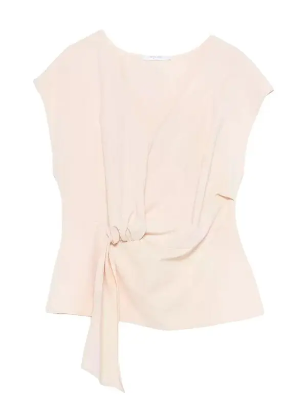 Patrizia Pepe V-neck Draped Blouse - Pink
