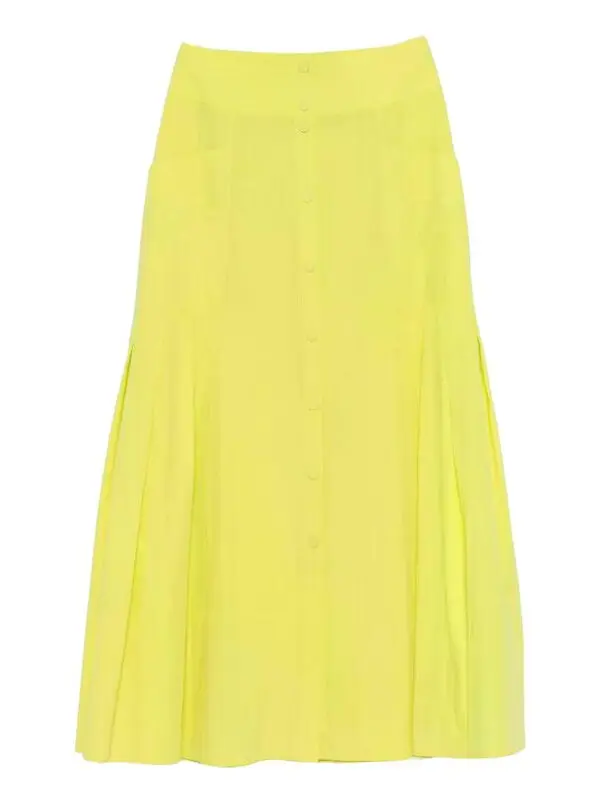 Patrizia Pepe Pleated Midi Skirt - Yellow