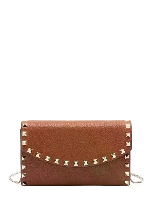 Valentino Garavani Rockstud Embellished Clutch - Brown