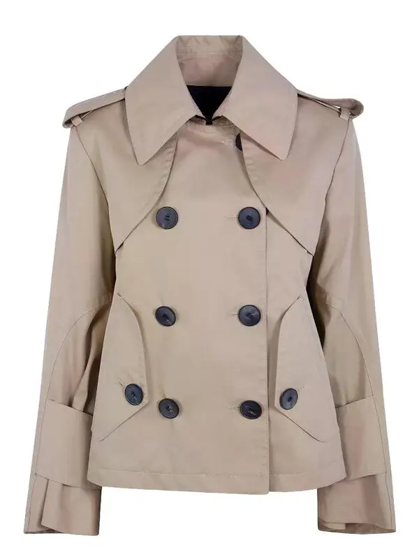 IBRIGU Double-breasted Coat - Neutrals