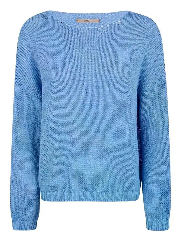NUUR Open-knit Cotton Sweater - Blue