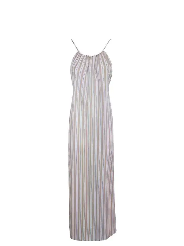 SEMICOUTURE Striped Halterneck Dress - Neutrals