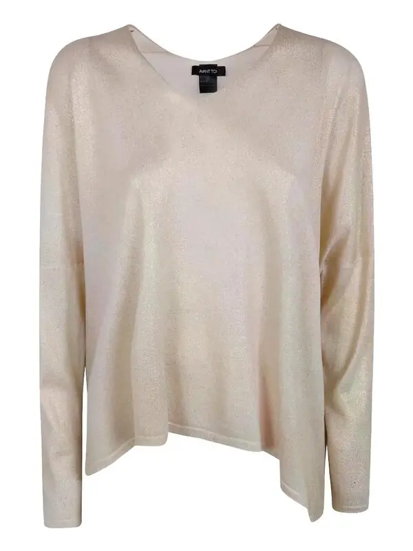 Avant Toi Metallic-finish Silk Sweater - Neutrals