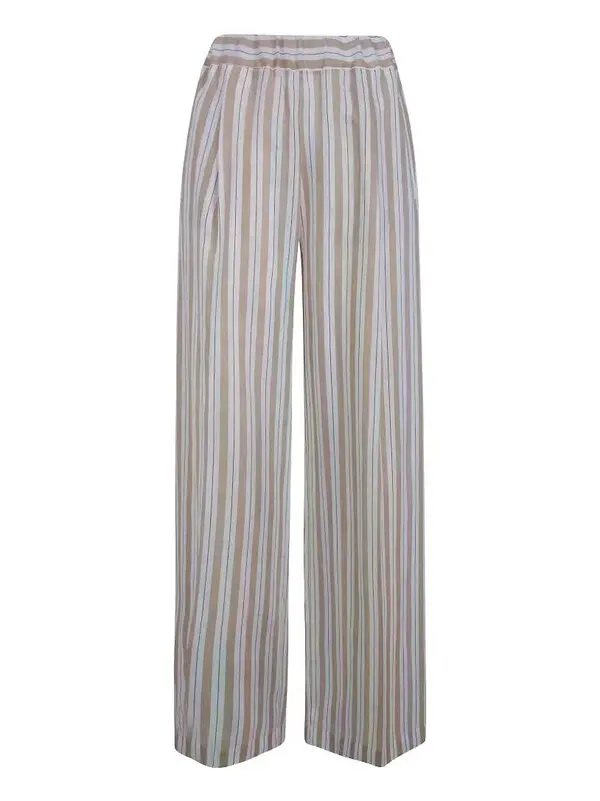 SEMICOUTURE Striped Pleated Trousers - Neutrals