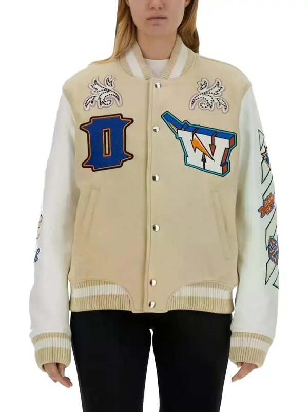 Off-White Patch-appliqué Bomber Jacket - Neutrals