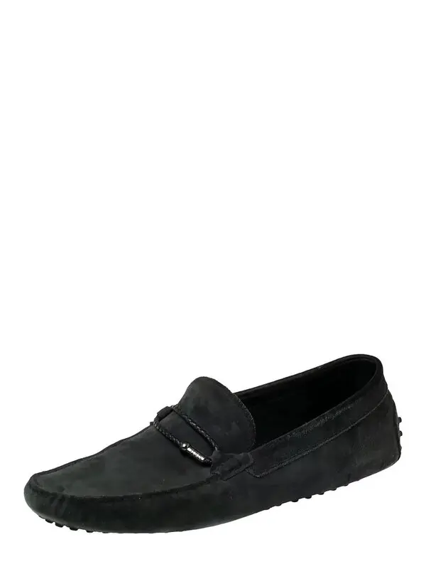 TOD'S Braided Suede Loafers - Black