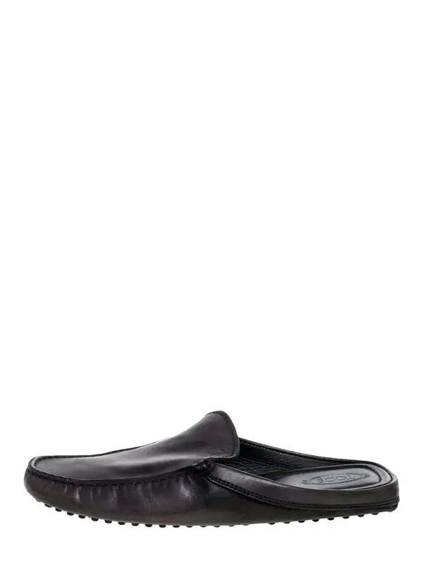 TOD'S Round-toe Leather Mules - Black