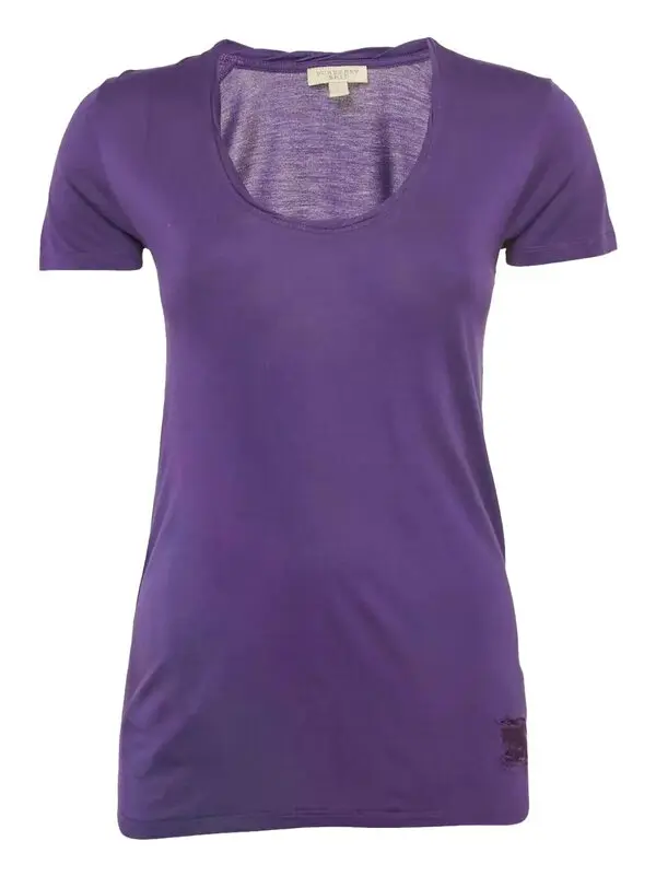 Burberry 2000s Scoop-neck Jersey Tee - Purple