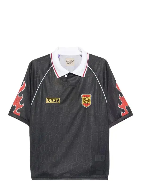 GALLERY DEPT. Flame-print Polo Shirt - Black