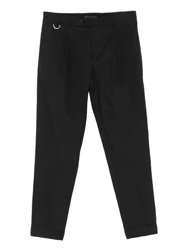 LOW BRAND Riviera Pleated Trousers - Black