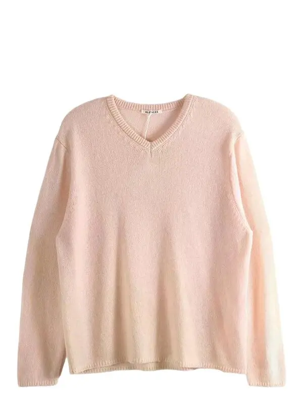 Auralee V-neck Cashmere Sweater - Pink