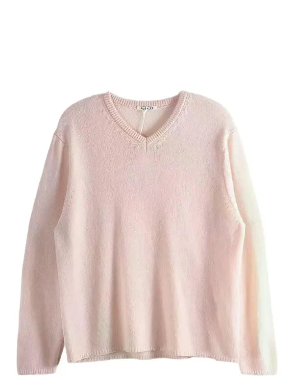 Auralee V-neck Cashmere Sweater - Pink