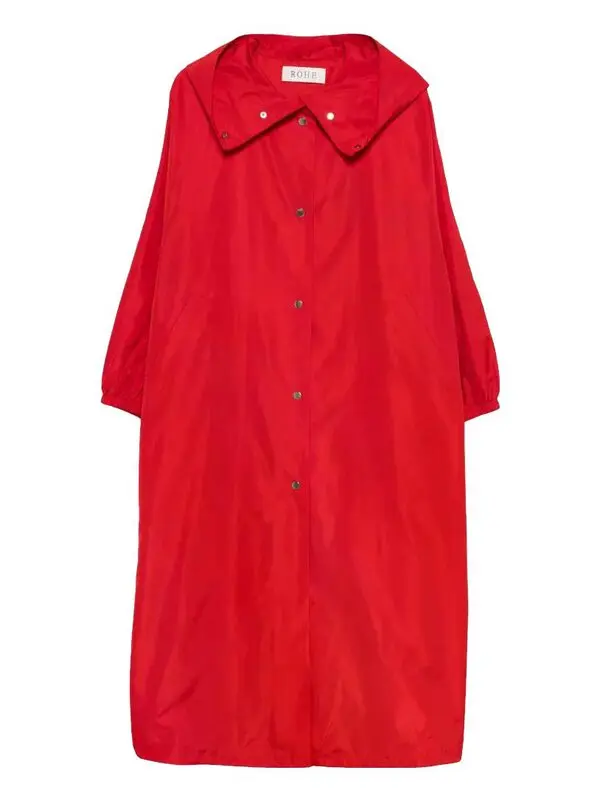 RÓHE Hooded Press-stud Coat - Red