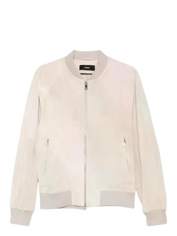 ARMA Suede Bomber Jacket - Neutrals
