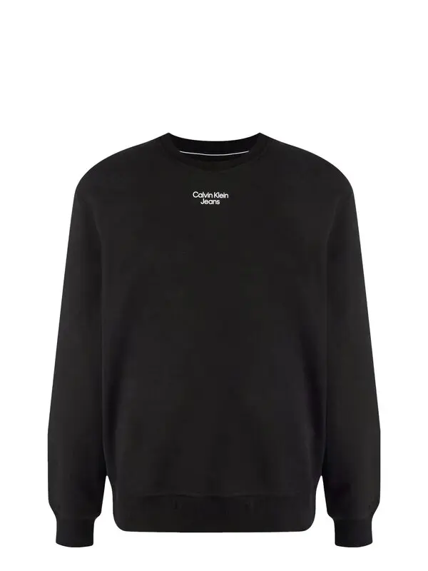 Calvin Klein Logo-print Cotton Sweatshirt - Black