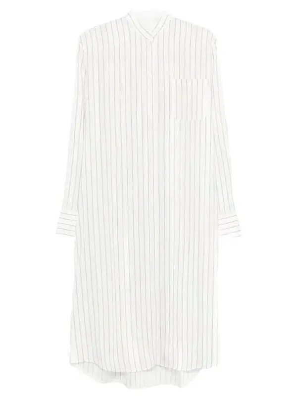 TOTEME Striped Shirt Midi Dress - White