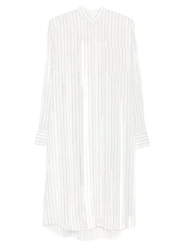 TOTEME Striped Shirt Midi Dress - White