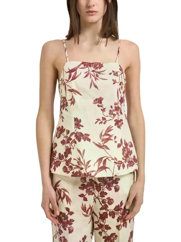SEMICOUTURE Floral-print Top - Neutrals