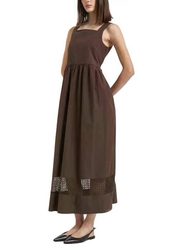Max Mara Lace-panel Midi Dress - Brown