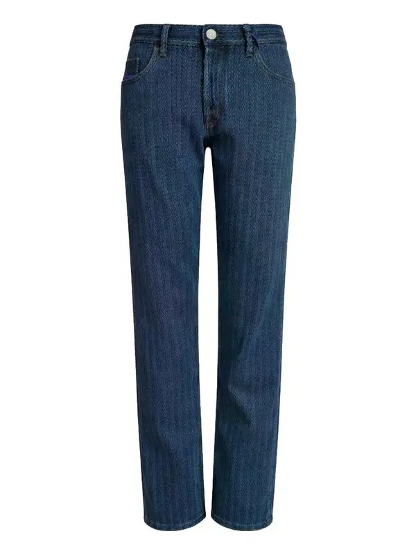Jacob Cohen Herringbone Pattern Straight-leg Jeans - Blue