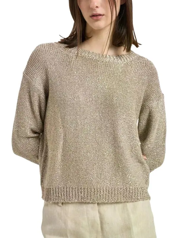 Max Mara Lurex-embellished Sweater - Gold