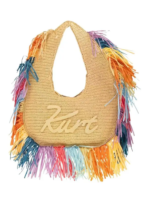 Kurt Geiger Large Kurt Hobo Fringe-detailed Tote Bag - Neutrals