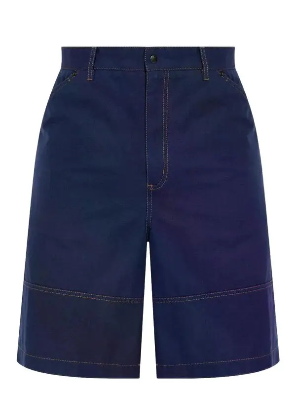 Moncler Gabardine Cotton Cargo Shorts - Blue
