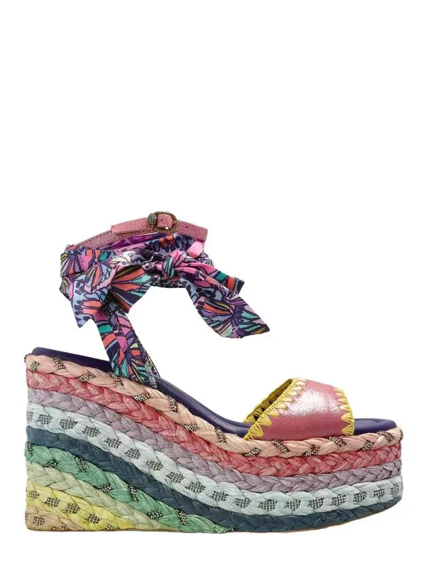 Kurt Geiger Chelsea Scarf Wedge Sandals - Pink