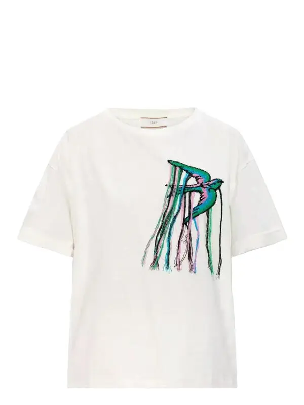 AKEP Embroidered Cotton T-shirt - White