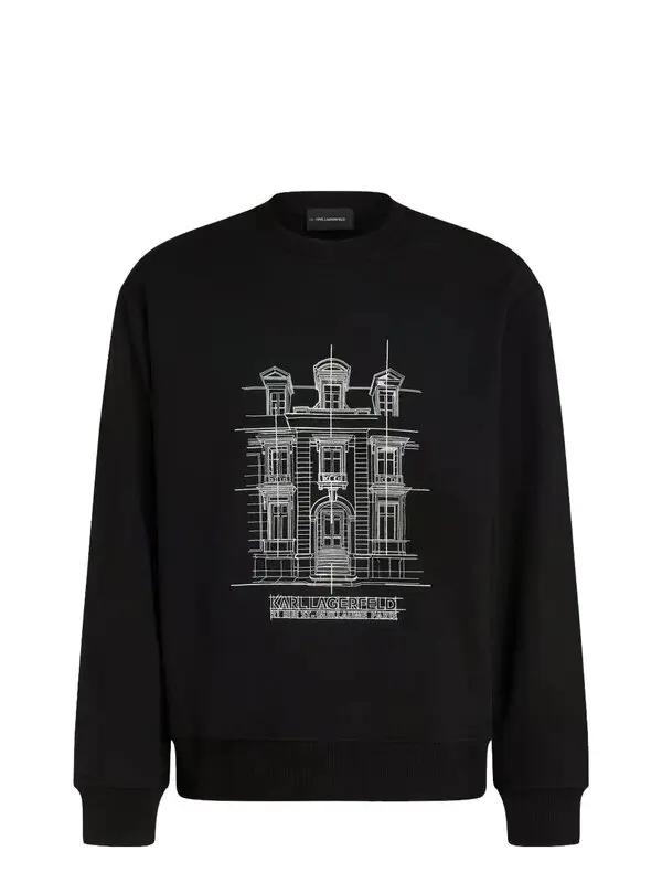 Karl Lagerfeld Rue St-guillaume Printed Sweatshirt - Black