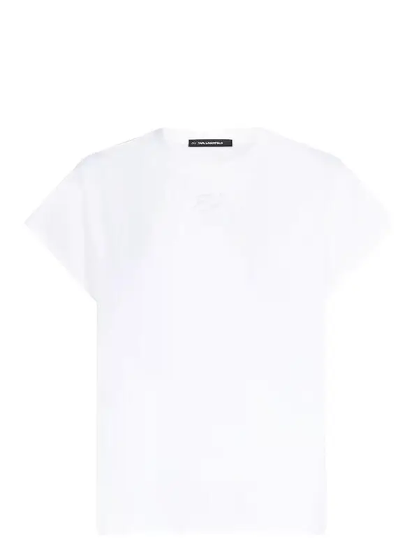 Karl Lagerfeld Embroidered-logo T-shirt - White
