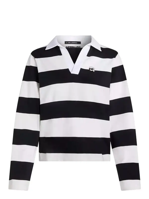 Karl Lagerfeld Ikonik Striped Long-sleeve T-shirt - Black