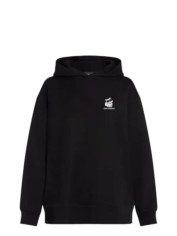 Karl Lagerfeld Ikon Choupette Oversized Hoodie - Black