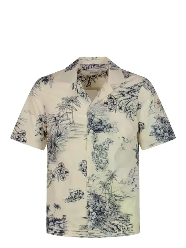 Moncler Tropical-print Short-sleeves Shirt - Neutrals