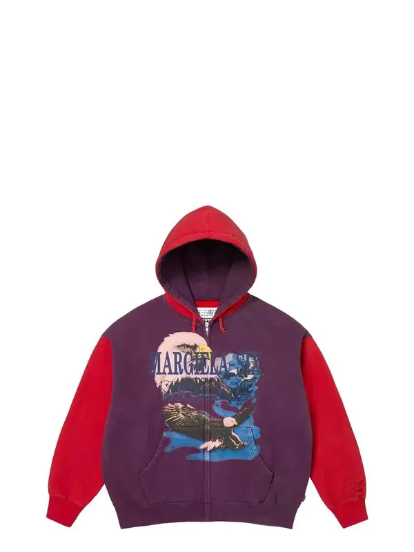Supreme X Mm6 Maison Margiela Eagle-motif Hoodie - Purple