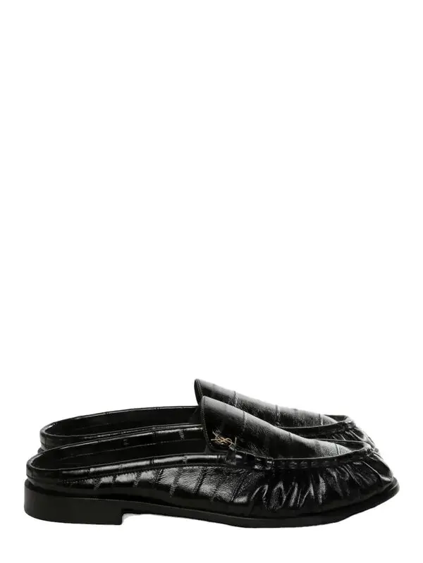 Saint Laurent Cassandre Gathered Mules - Black