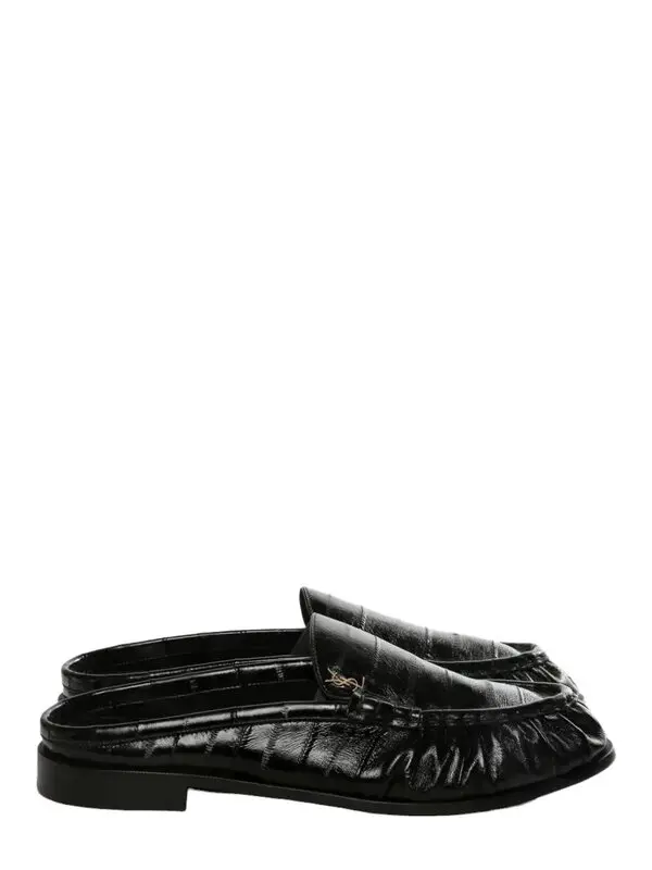 Saint Laurent Cassandre Gathered Mules - Black