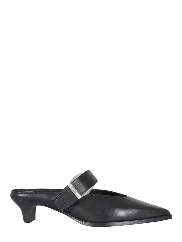 Ash Tessa Buckle-strap Pointed-toe Mules - Black