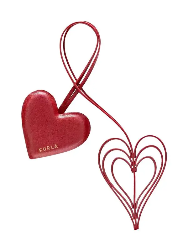 Furla Allegra Heart Printed Charm - Red
